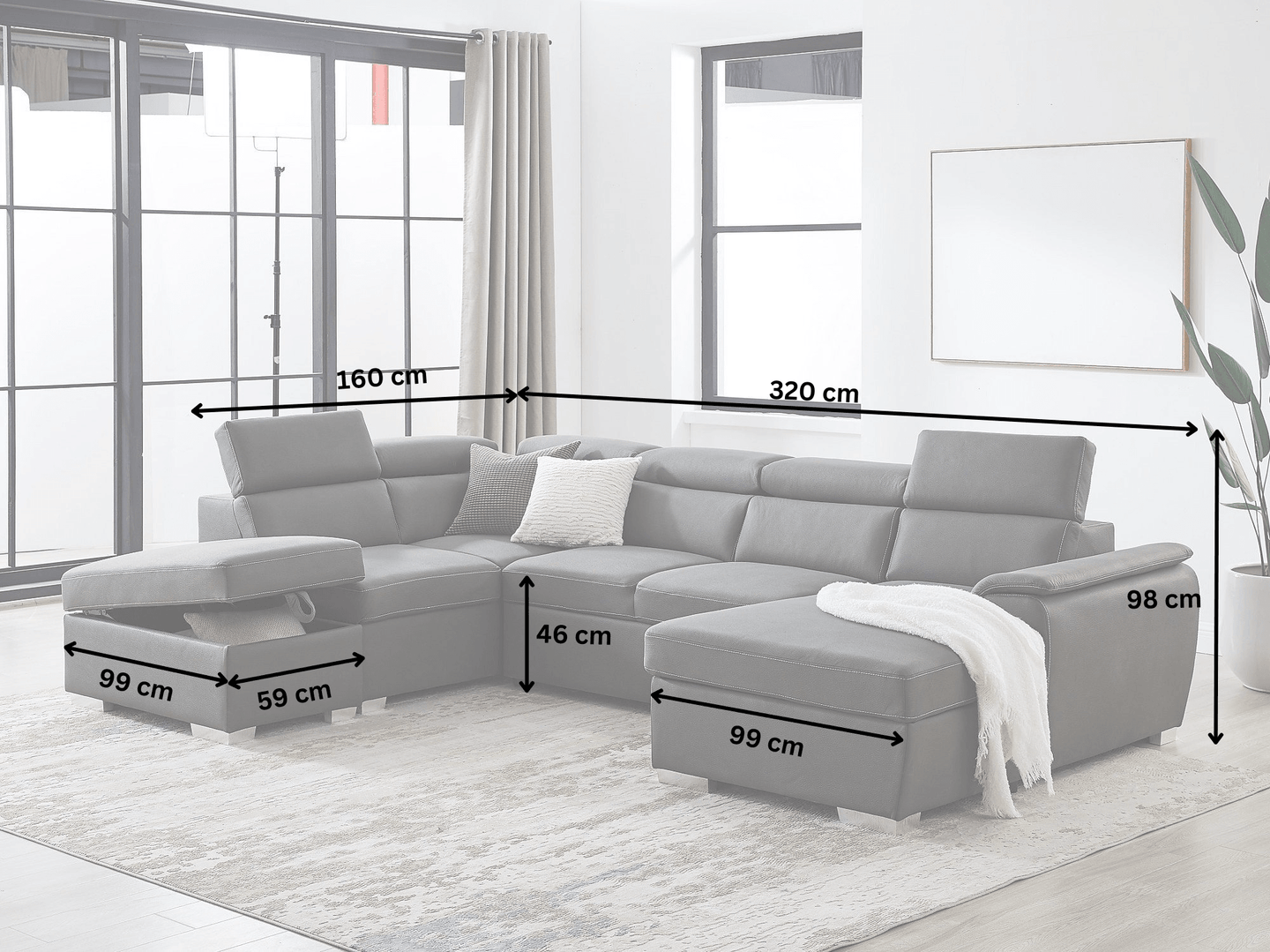 Everest II Sofa Bed: Pull Out & Adjustable Headrest | The A2Z Furniture